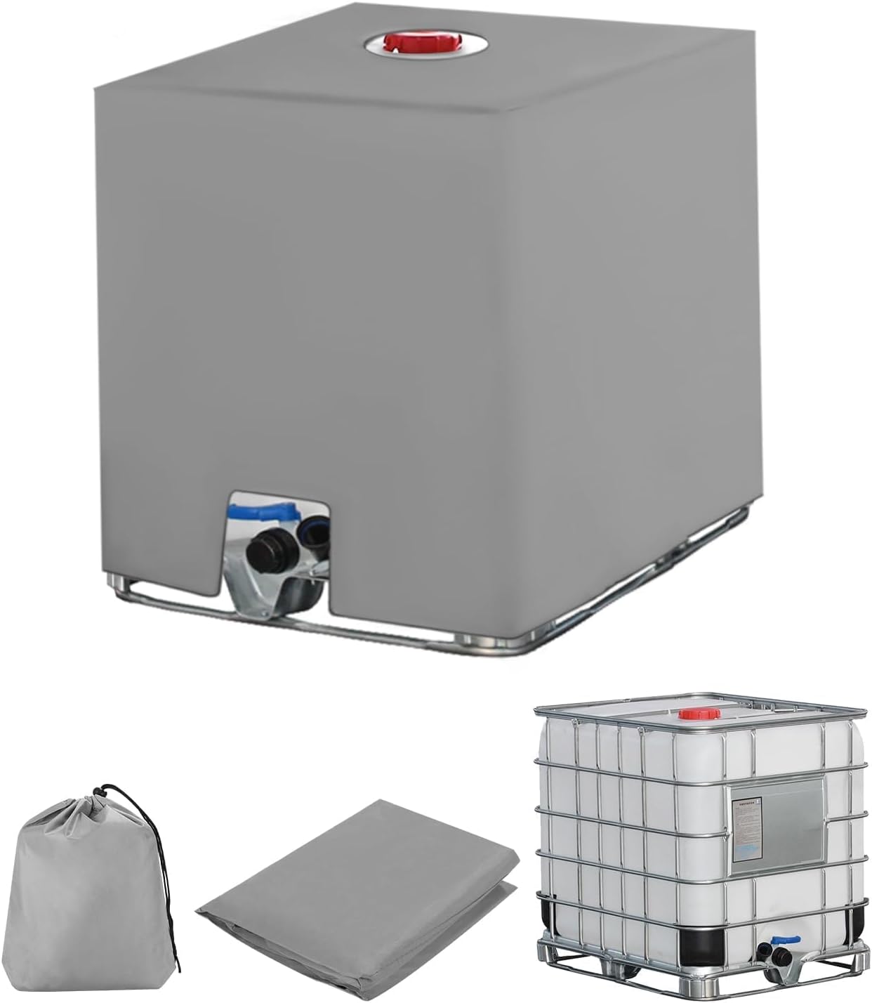 Couvercle de Réservoir d'eau, 420D Oxford Bâche IBC 1000L Conteneur ...