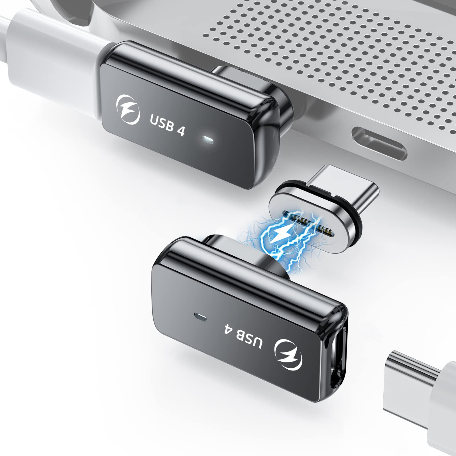 Amazon.com: DuHeSin USB C Magnetic Adapter 40Gbps, (2 Pack) 90 Degree ...