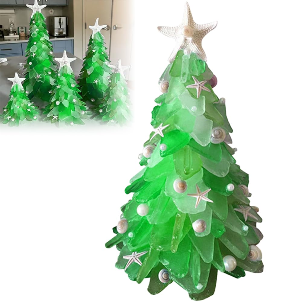 Amazon.com: Sea Glass Christmas Tree - Handcrafted Mini Christmas Trees ...