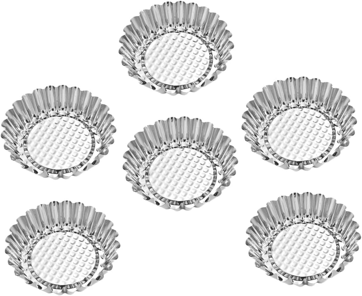 Amazon.com: Mikinona 6pcs Stainless Steel Tart Molds Reusable Dessert ...