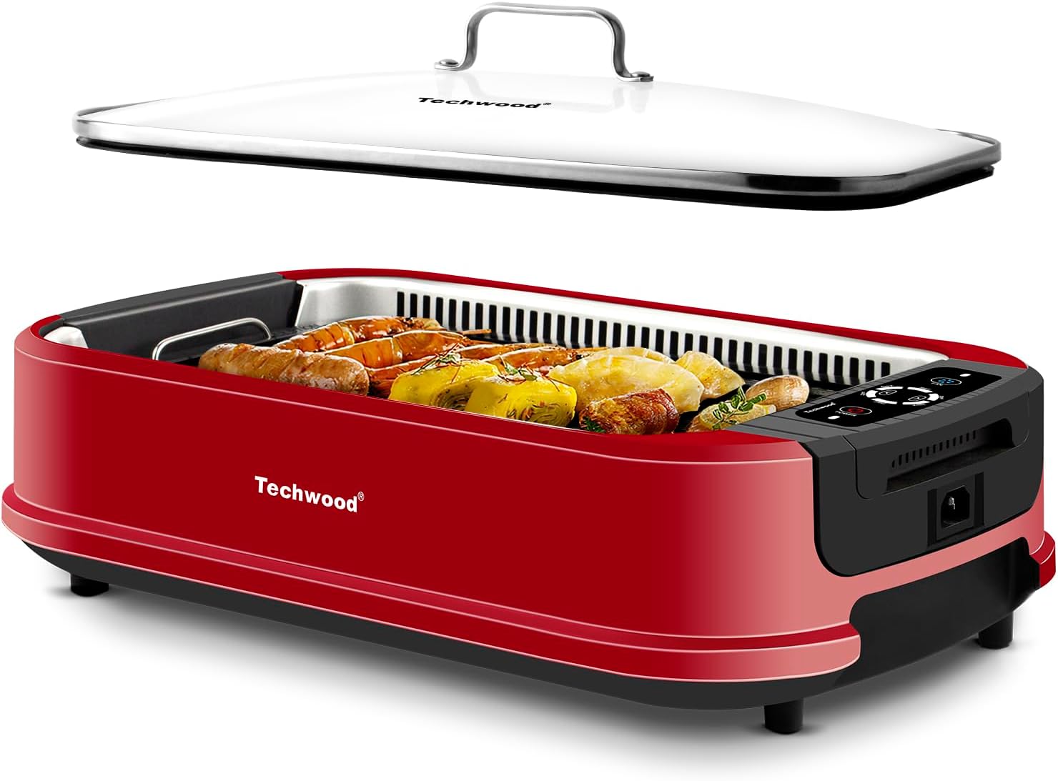 Amazon.com : Techwood Indoor Smokeless Grill 1500W Electric Grill with ...