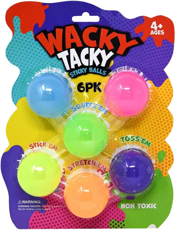 Amazon.com: Wacky Tacky Wibbly Squish Beads Balls Set of 6 - Colorful ...