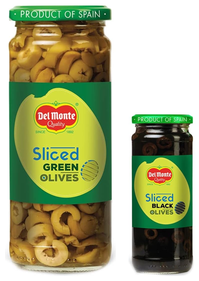 Del Monte Green Sliced Olives (Imported from Spain), 450g & Del Monte ...