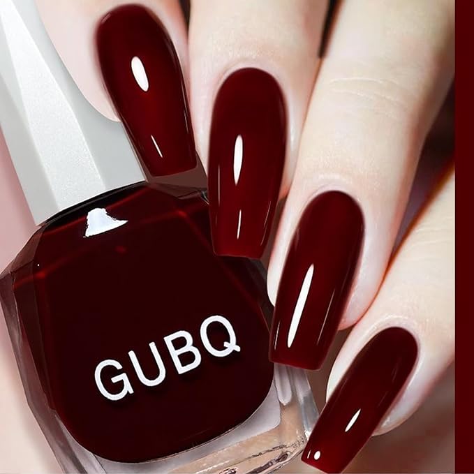 Amazon.com : Cherry Red Nail Polish, 12ml Wine Red Quick Dry Nail ...