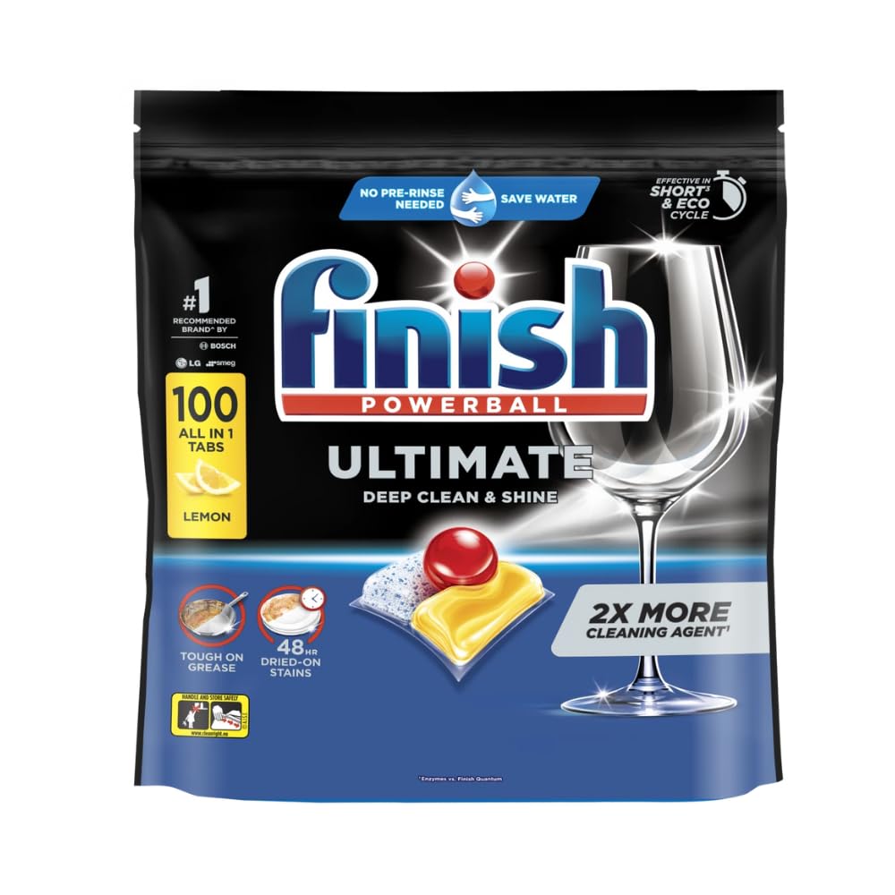 Finish Powerball Ultimate All In 1 Lemon Sparkle Dishwashing Tablets ...