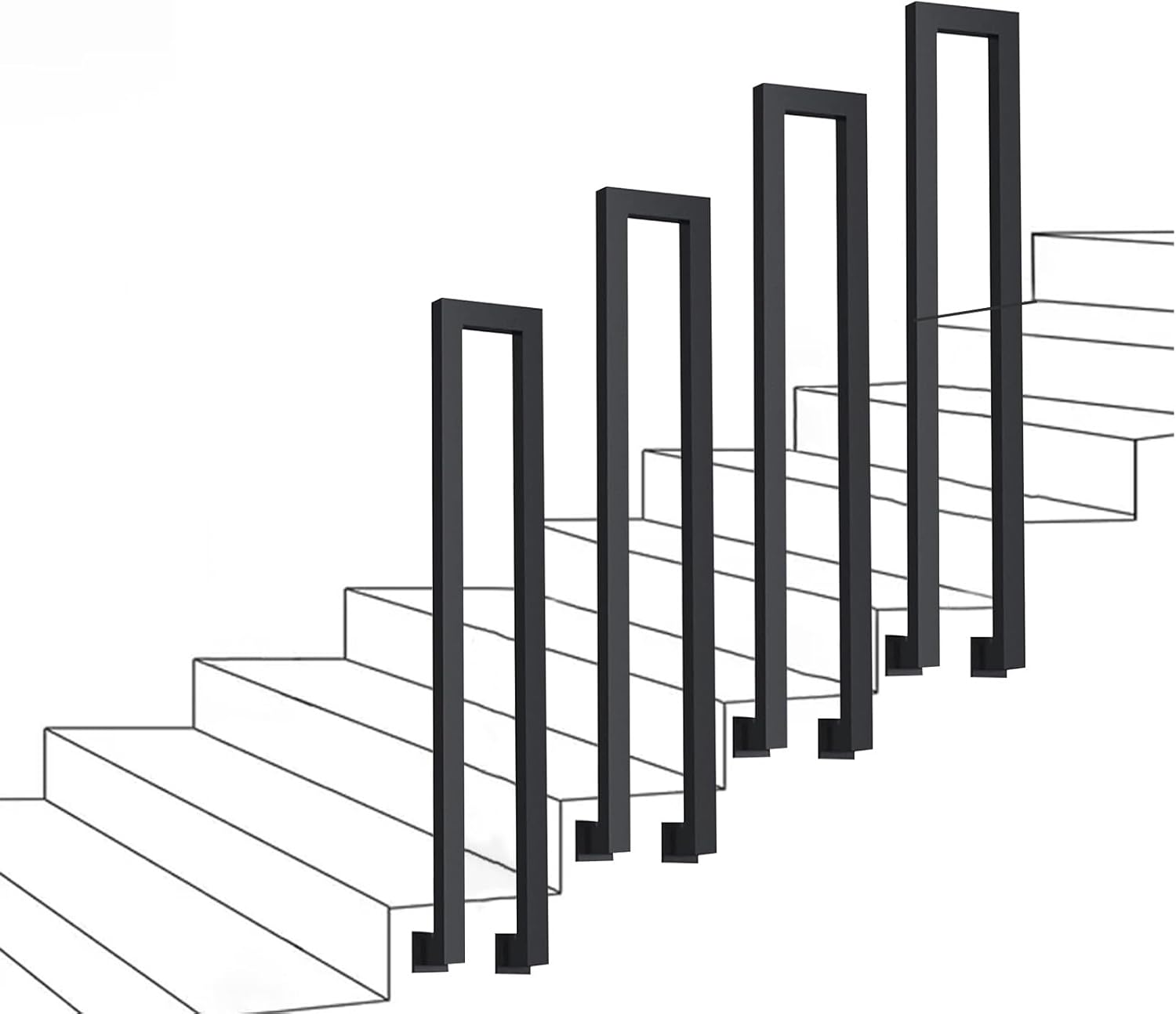 Amazon.com: Whnoorher Handrails for Outdoor Steps, Outdoor Stair ...