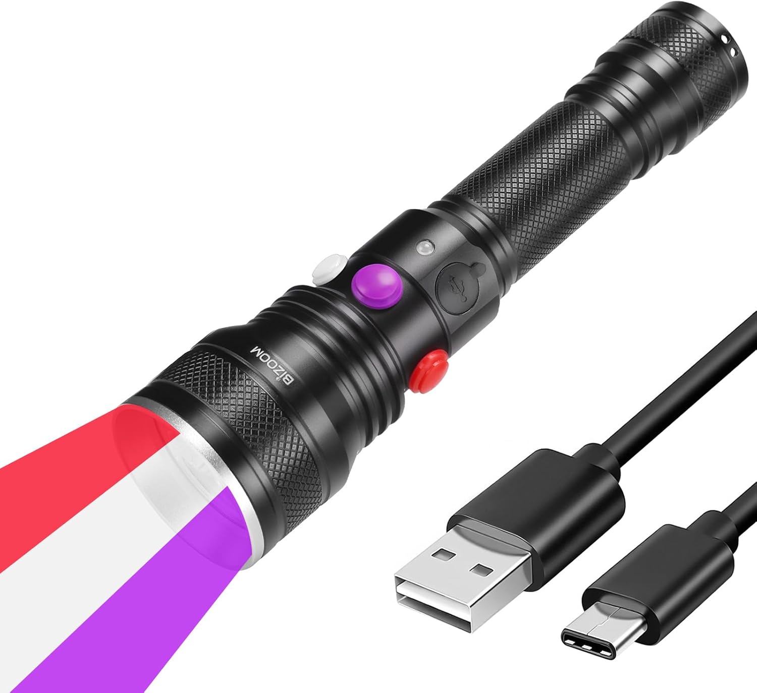 Amazon.com: BIZOOM Z3 385nm UV Flashlight for Pet Urine Detection, 3-in ...