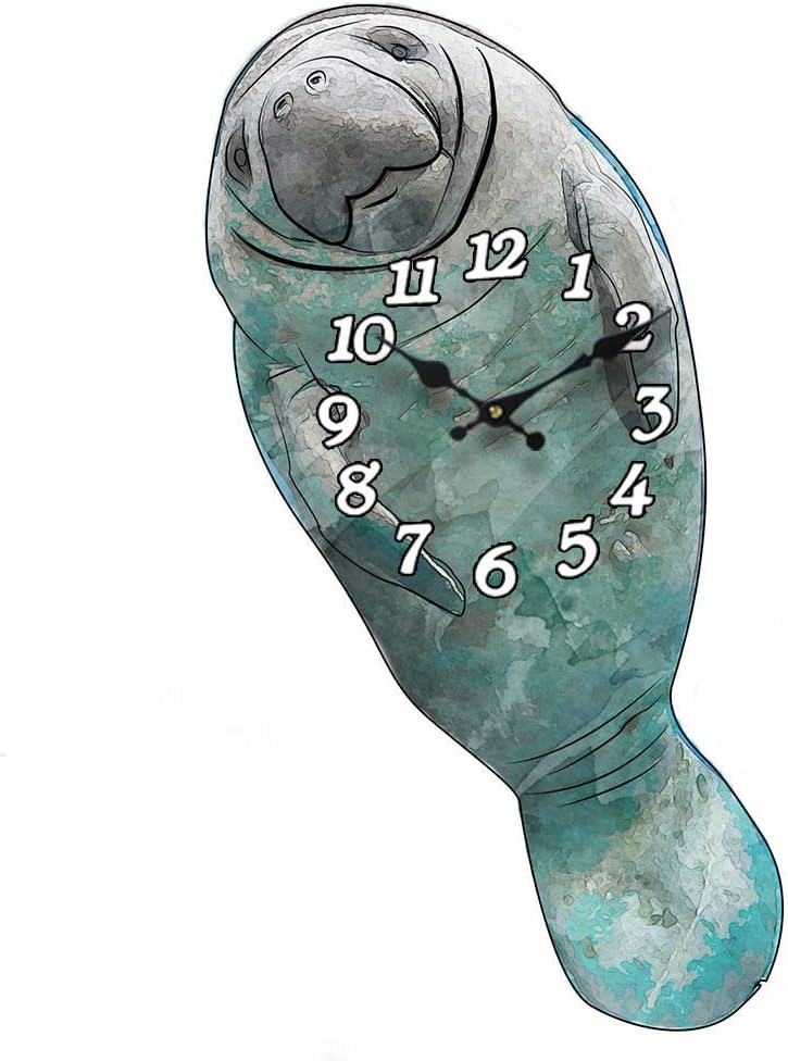 Amazon.com: Sea Creations 14" Die Cut Manatee Clock : Home & Kitchen