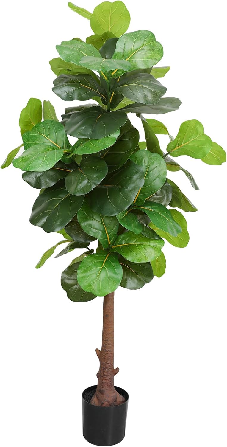 Amazon.com: Artificial Fiddle Leaf Fig Tree, 6FT (72 in) Tall Faux ...