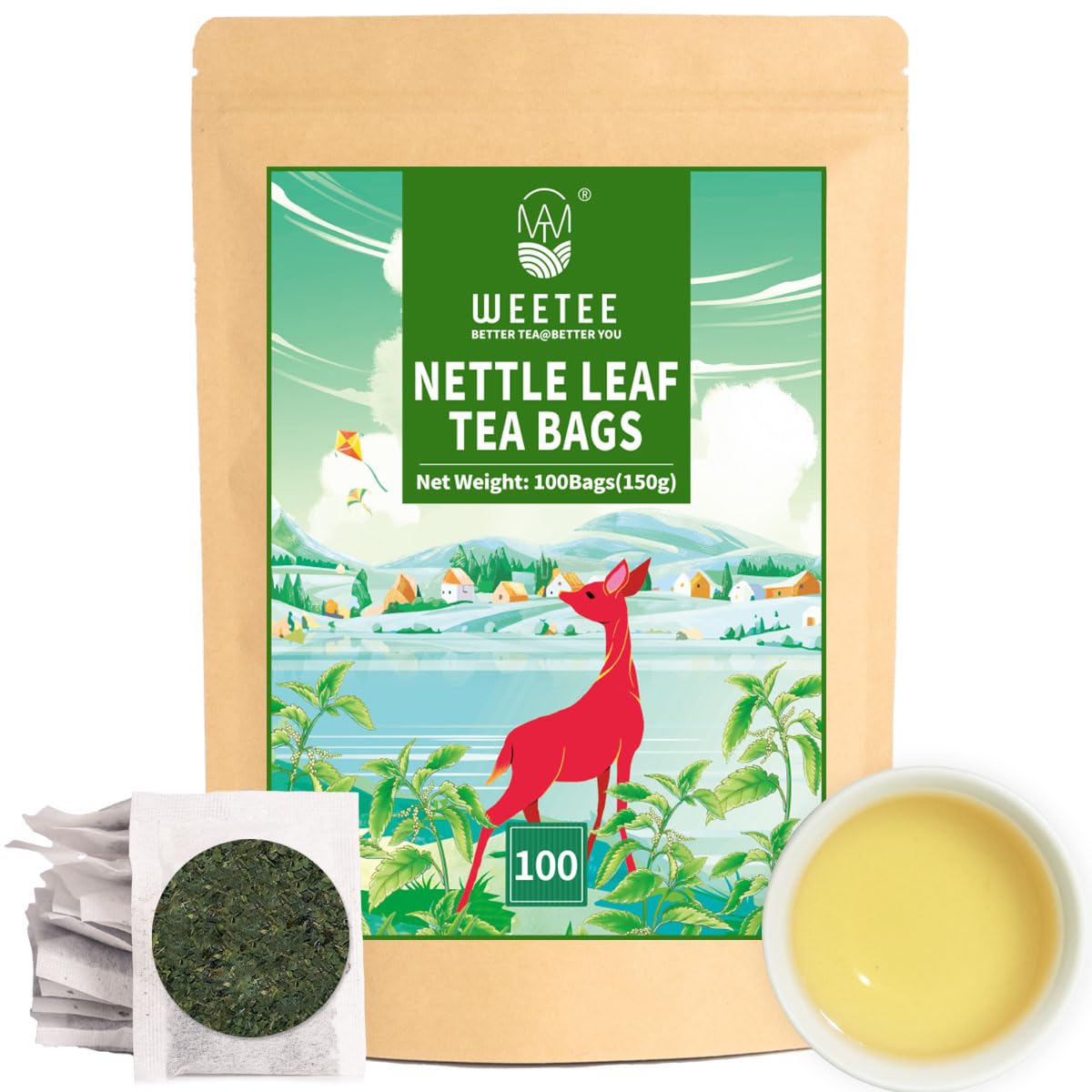 Amazon.com: WT WEETEE Nettle Leaf Tea Bags, Made with 100% Pure ...
