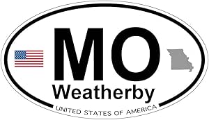 Amazon.com: US Decal, Inc. Weatherby, Missouri Oval Sticker : Sports ...