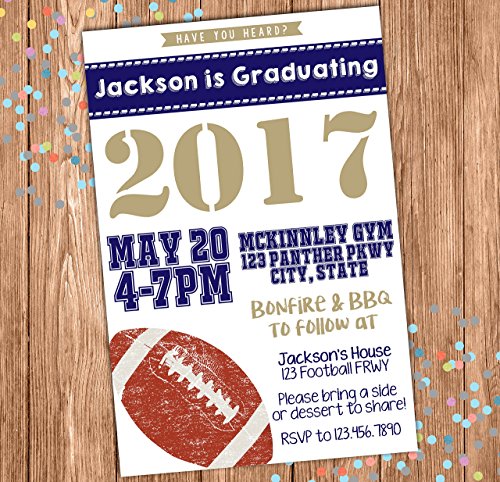 Amazon.com: Football Graduation Party Invitation - Graduation ...