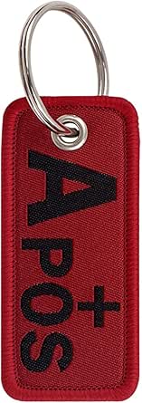 Amazon.com: Sxett Fashionable Woven Label Blood Type Keychain for ...