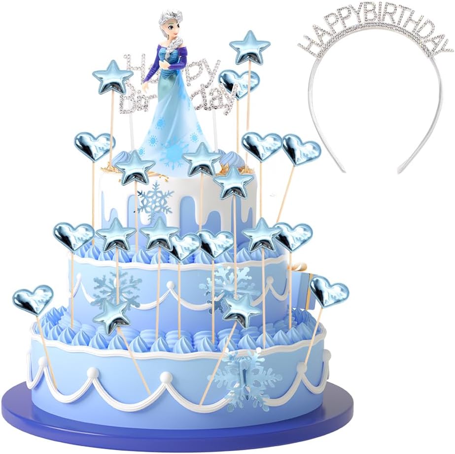 Frozen cake Topper Elsa Cake Decoration Princess Figures Topper Set ...