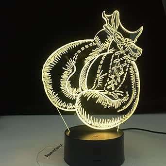 Boxing Gloves 3D Lamp Touch Control 3D Visual Night Light 3AA Batterie ...