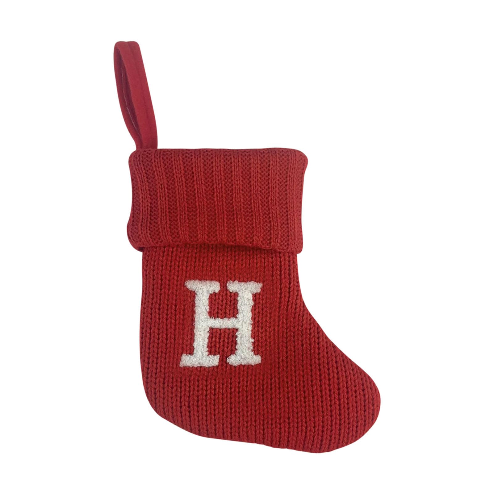 Amazon.com: 7 Inch Mini Monogram Stocking Red Christmas Initial Letter ...