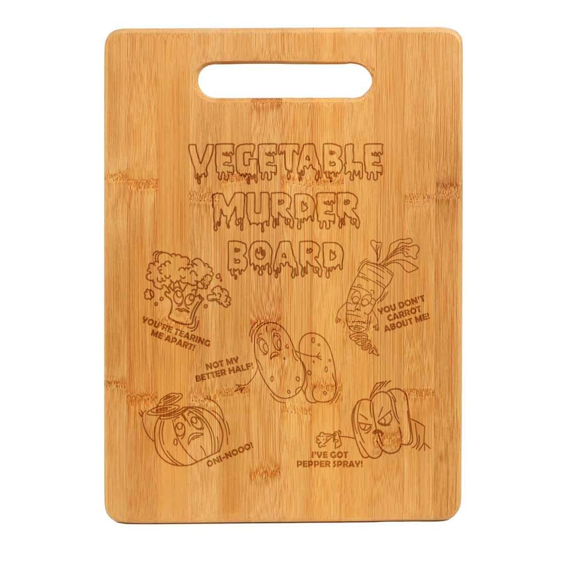 Amazon.com: Bamboo Wood Cutting Board Vegetable Murder Board Funny ...
