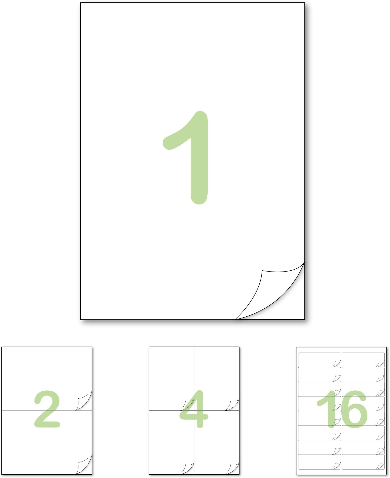 Gluetack - Etiquette Autocollantes 210 x 297 mm - A4 | 100 Feuilles - 1 ...