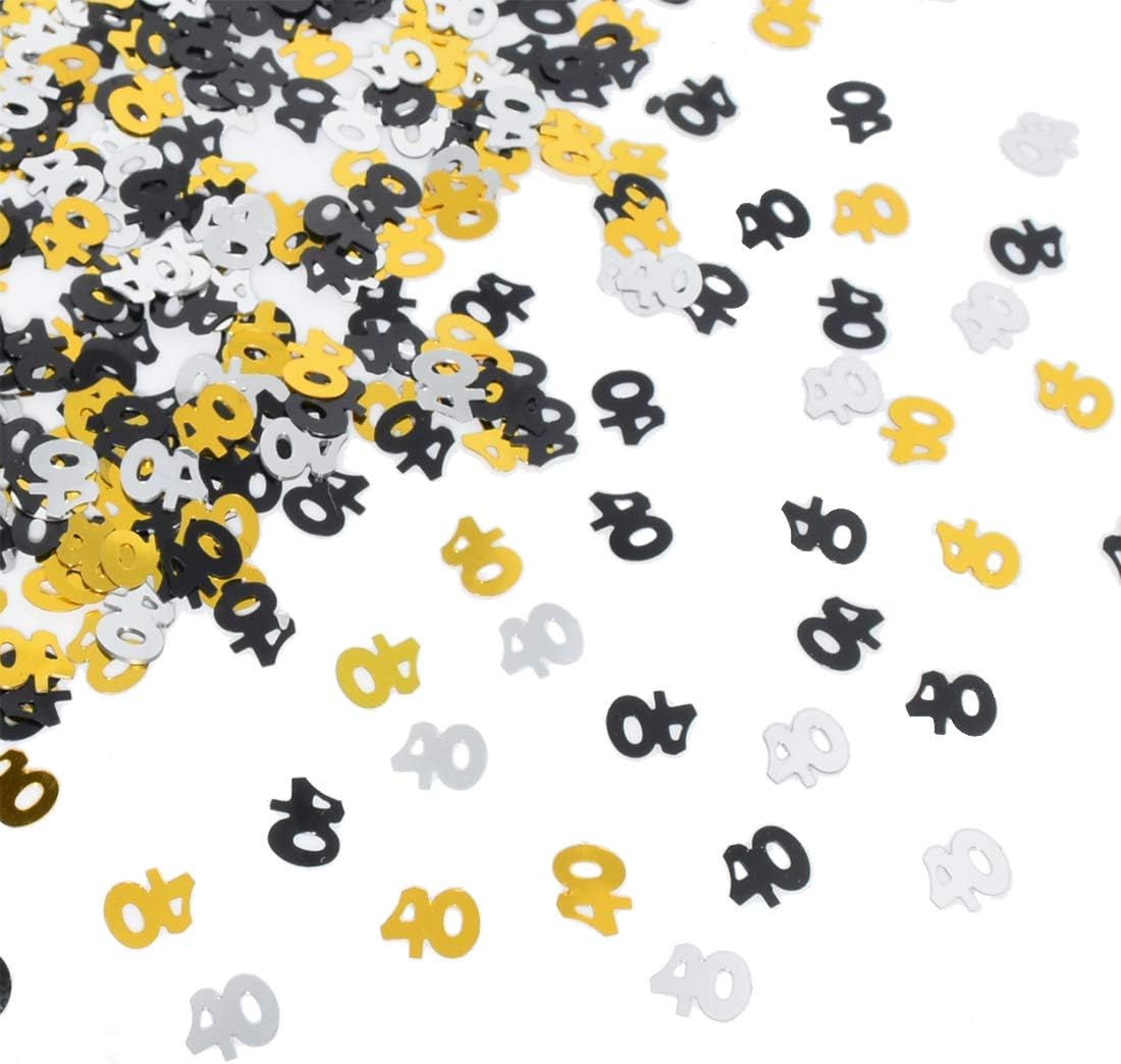 Amazon.com: Number 40 Confetti Shiny Table Confetti for 40th Birthday ...