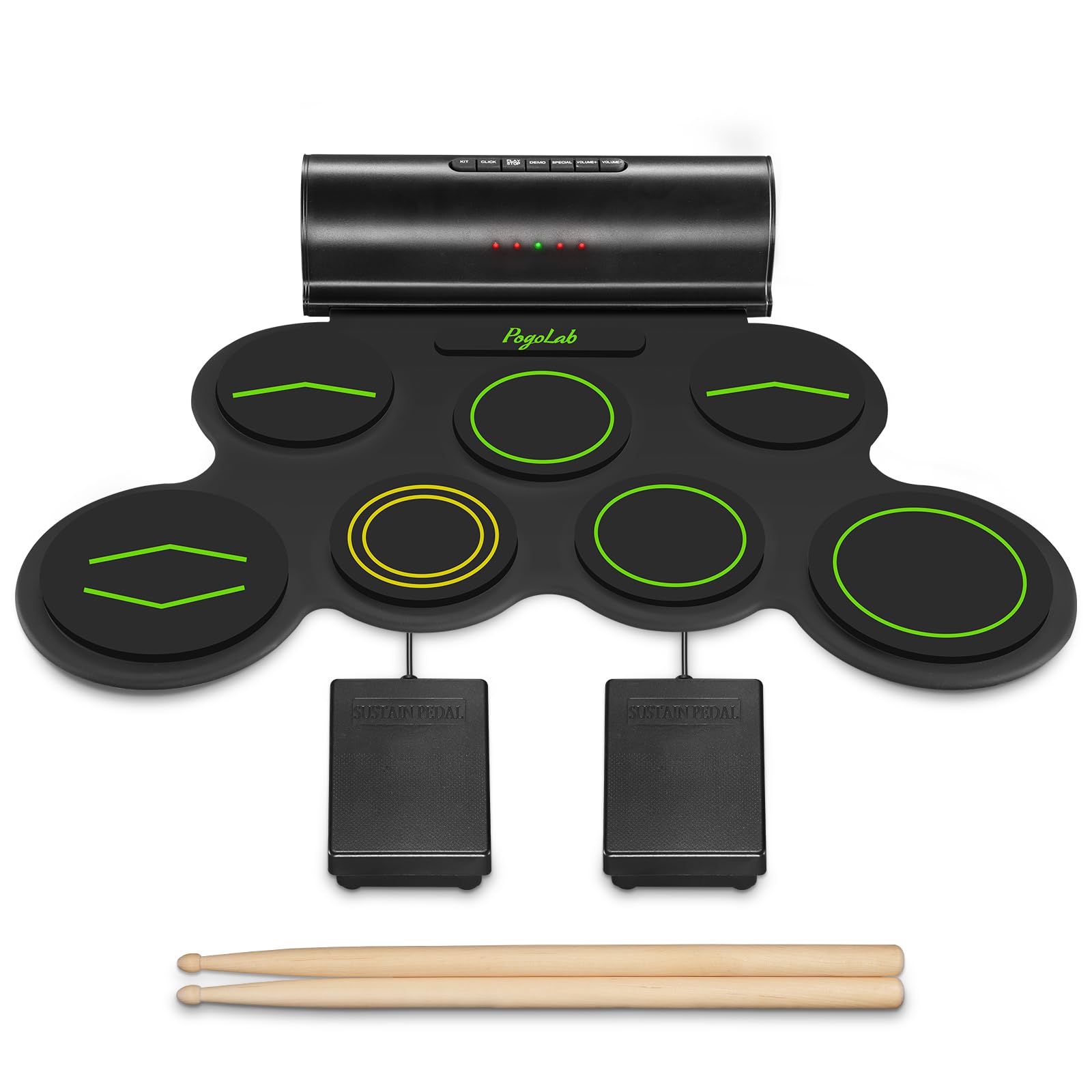 Snapklik.com : POGOLAB Electronic Drum Set, 7 Pads Roll Up Electric ...