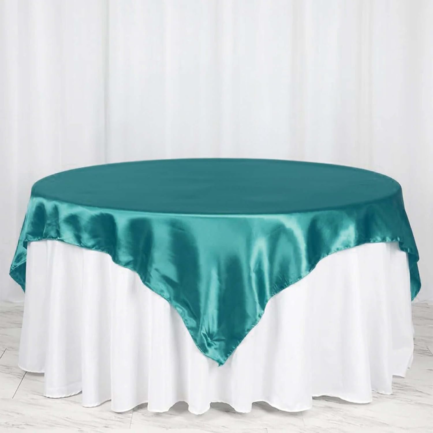 Amazon.com: Efavormart 72" Satin Square Tablecloth Overlay for Wedding ...