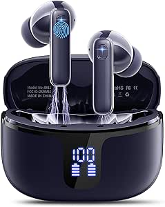 Renimer Auriculares Inalámbricos Bluetooth 5.3 con 4 HD Mic, 40H HiFi ...