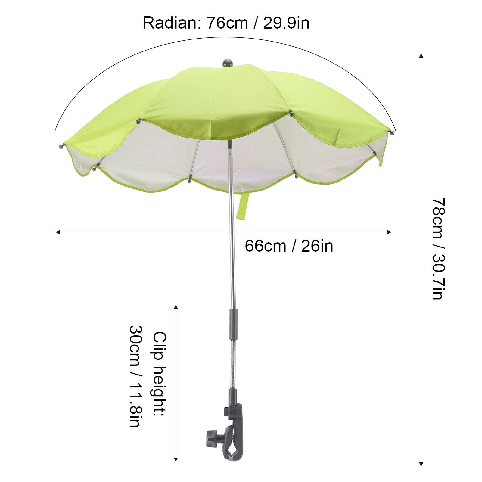 Snapklik.com : Baby Stroller Parasol, 14in Universal Umbrella