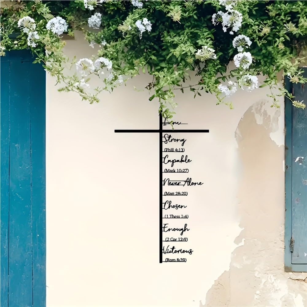 Amazon.com: YBLCOZYC Christian Metal Cross Wall Art - 20inch Black ...