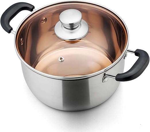 Amazon.com: TeamFar Stock Pot 4qt, Stainless Steel Stockpot Soup Pasta ...