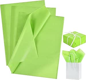 Amazon.com: BEISHIDA 100 Sheets Lime Green Tissue Paper Bulk, Wrapping ...