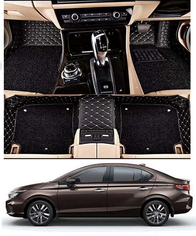 Sardhi PVC Faux Leather Nylon 7D Car Floor Mats |7D Car Foot Mats ...