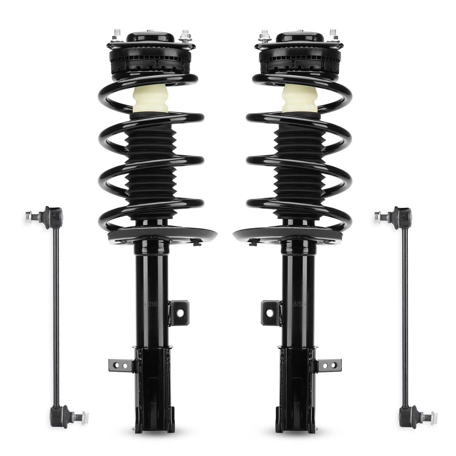 Amazon.com: Front Struts w/Coil Spring Shock Absorber Assembly + Sway ...