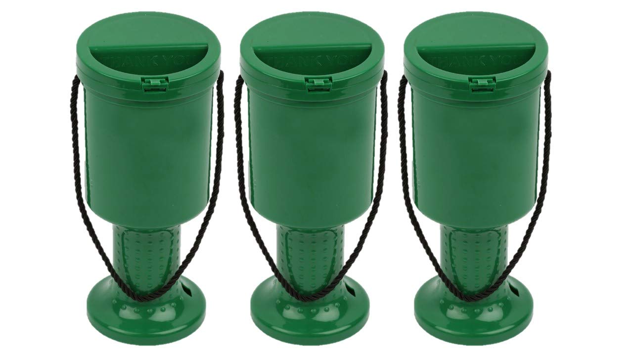 Pack of 3 Rounded Hand Held Plastic Collection Box. Charity Box. Money ...