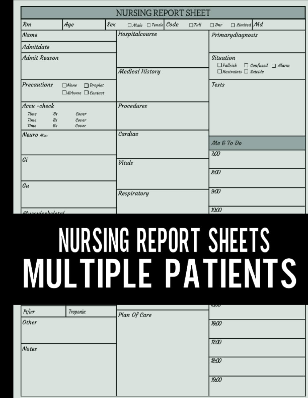 Nursing Tech Patient Record Sheet