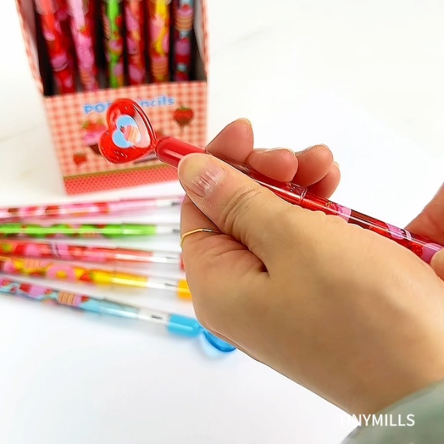 Strawberry Pencils 24-Pack Strawberry Stacking Pencils - No-Sharpen ...