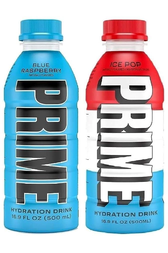 Prime Blue Raspberry & Ice Pop Sports Drink: Naturally Flavored with B ...