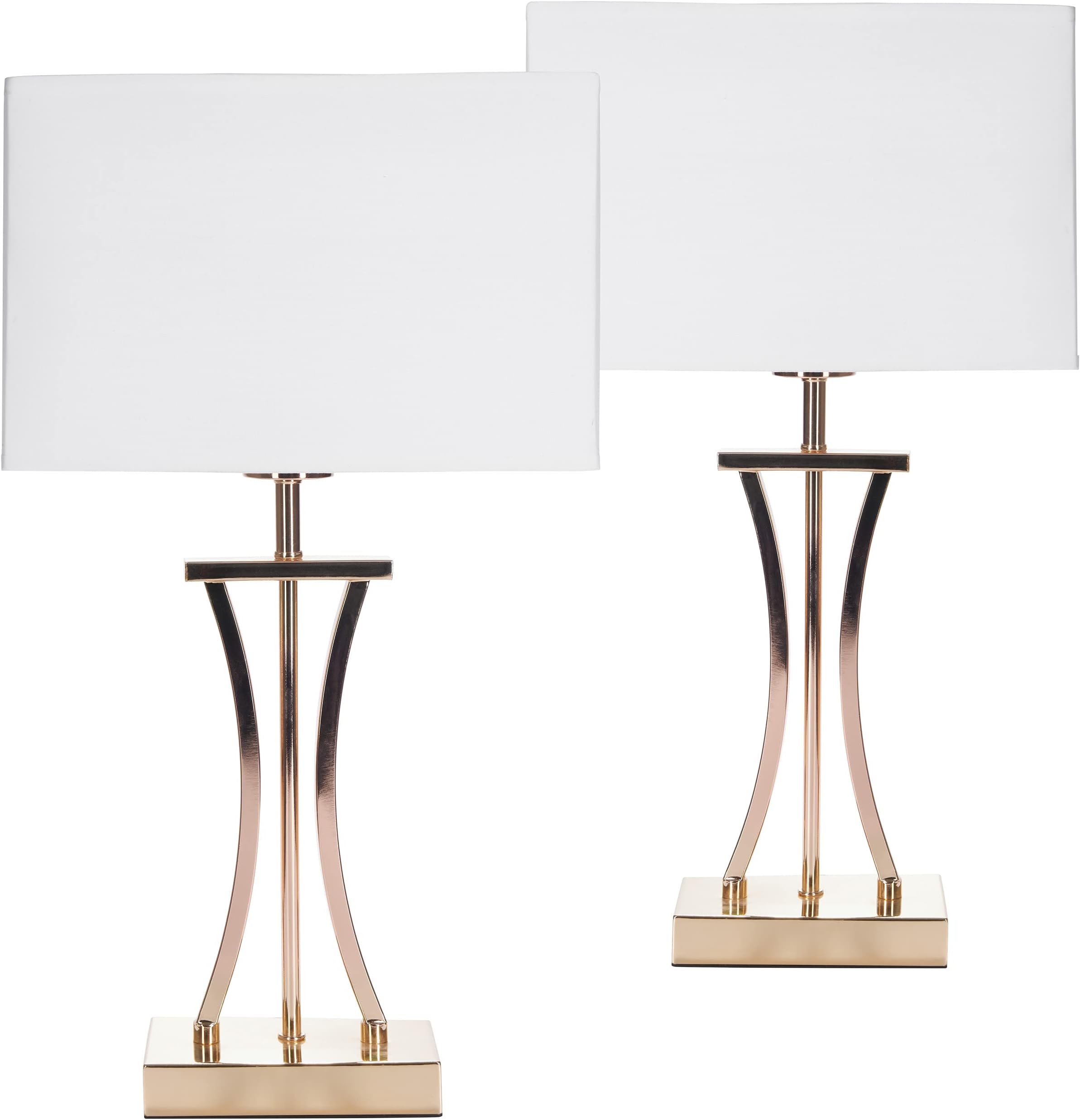 Luxus Nachttischlampe Gold 2er Set Bild