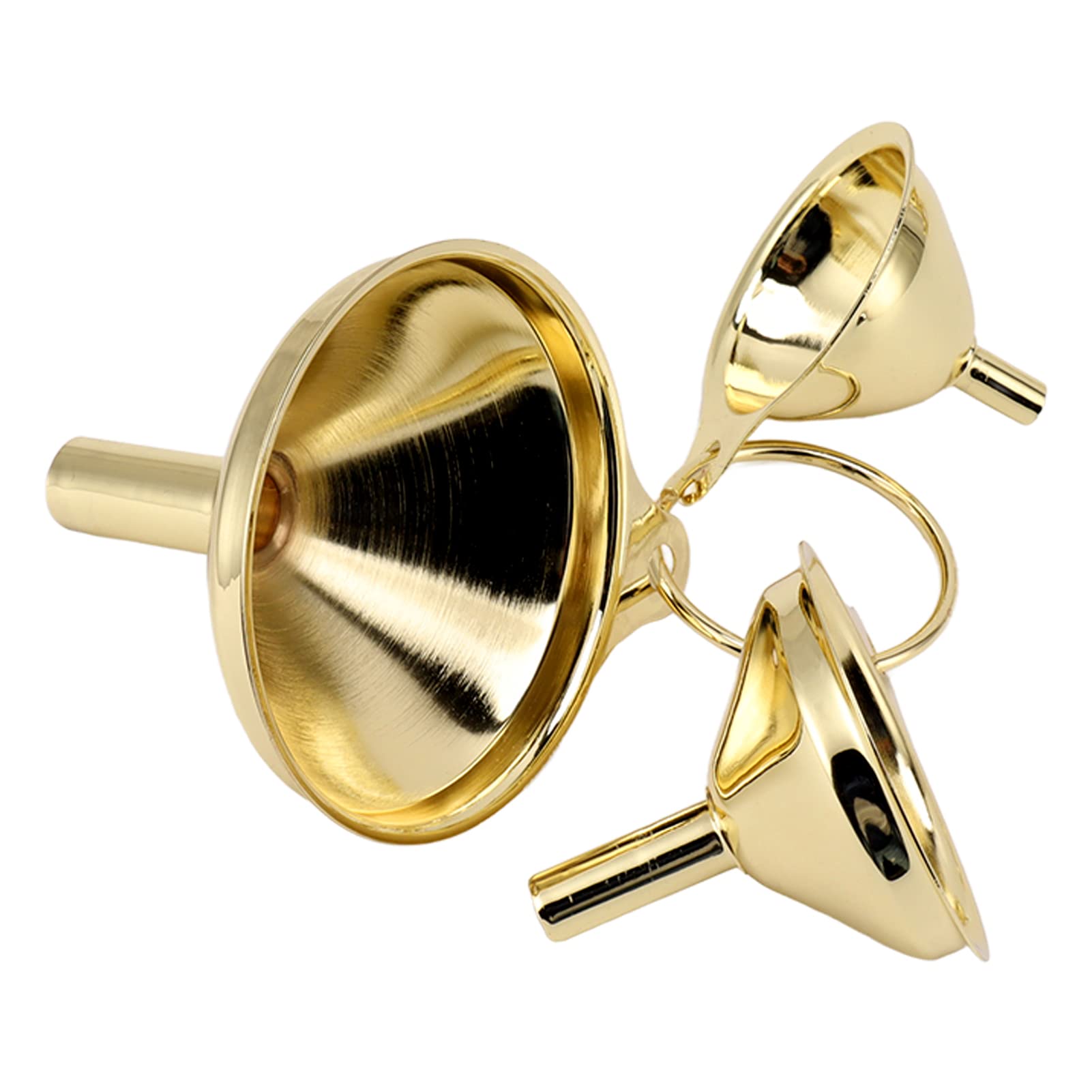 Amazon.com: Oil Funnel, 5 Pieces Gold Stainless Steel Funnel Side ...