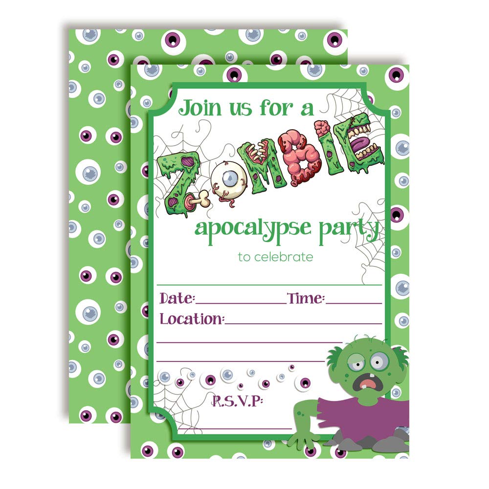 Zombie Party Invitations Printable Zombie Birthday Invitations PVC