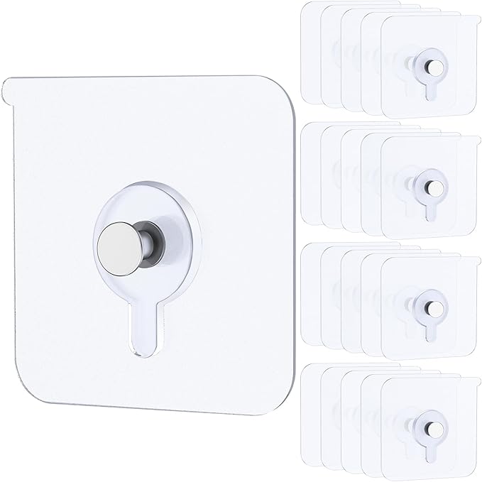 Amazon.com: Uniclife 20 Pcs Adhesive Picture Hooks 33 lbs Max 2.2” Load ...