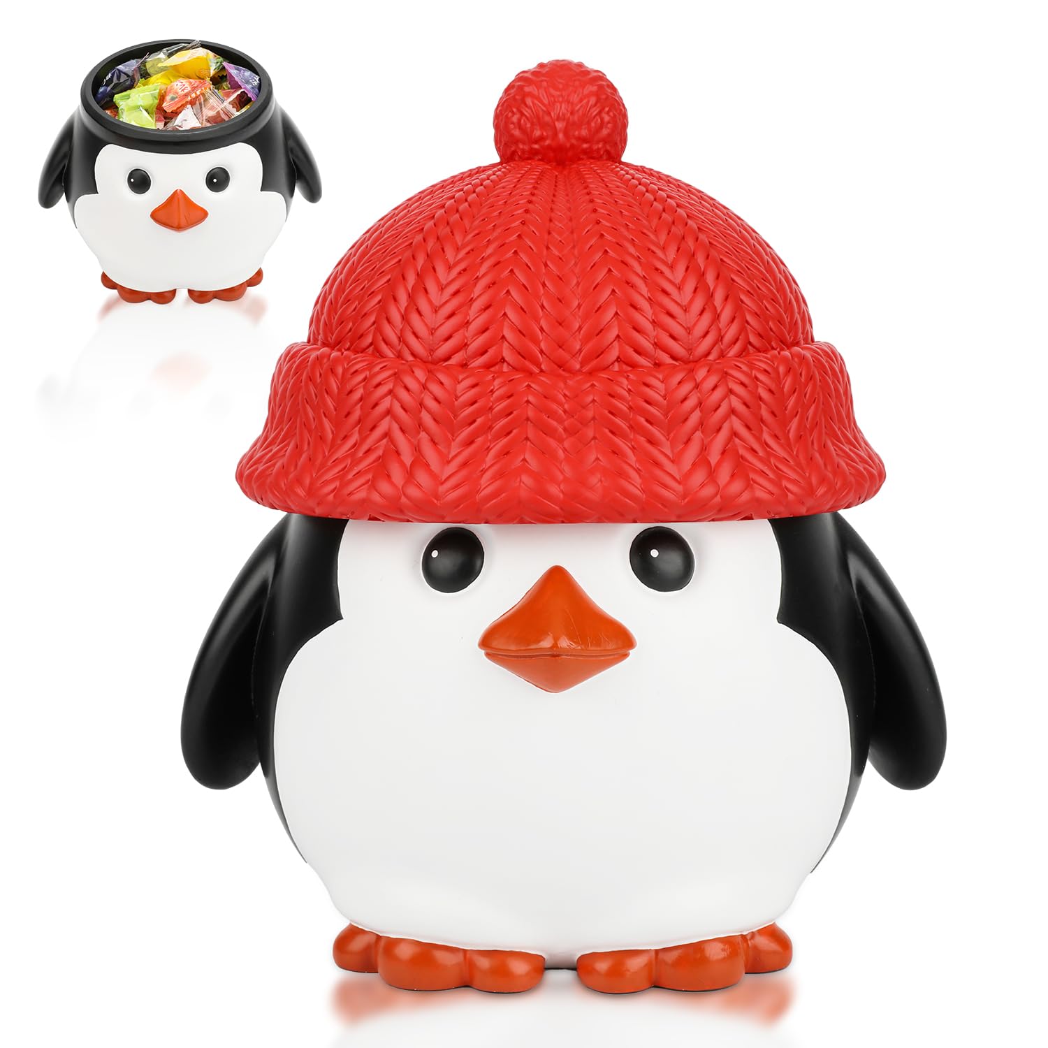 Amazon.com: YXDGSG Penguin Statue Cookie Jar, Resin Candy Dish ...