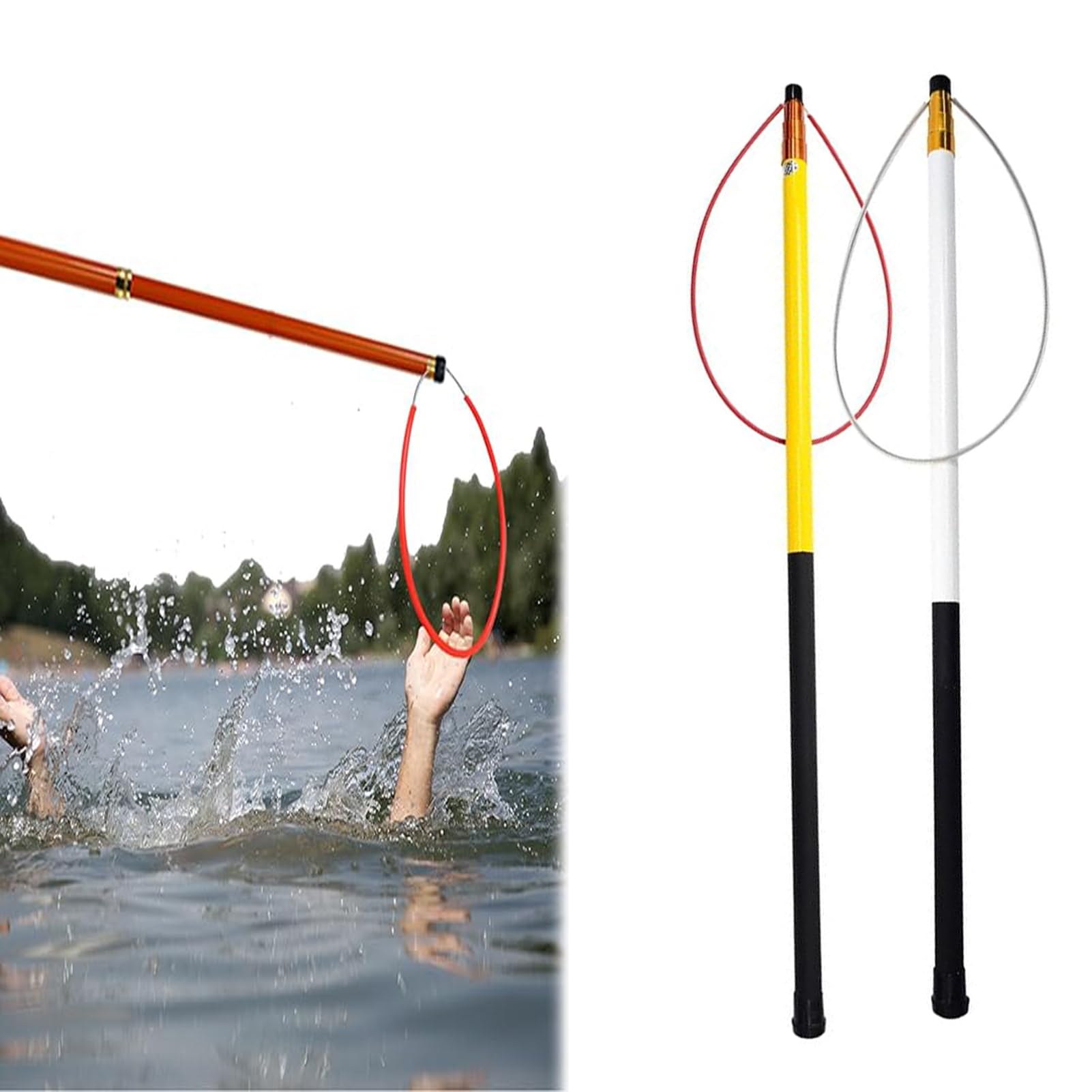 Amazon.com: Telescopic Pool Rescue Hook with Pole, Adjustable Heavy ...