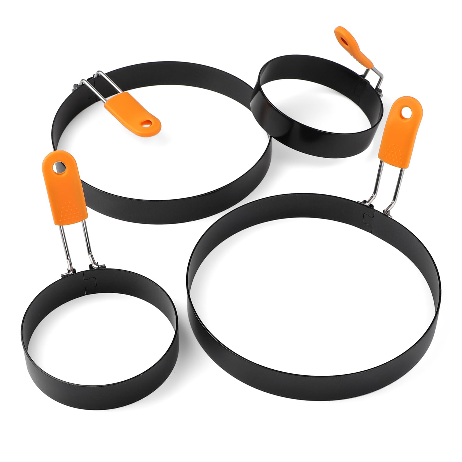 Amazon.com: 4 Pcs Egg Rings for Frying Eggs Stainless Steel Pancake ...