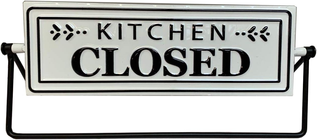 Amazon.com: Kitchen Open and Closed Sign Metal Tabletop Decal, Embossed ...