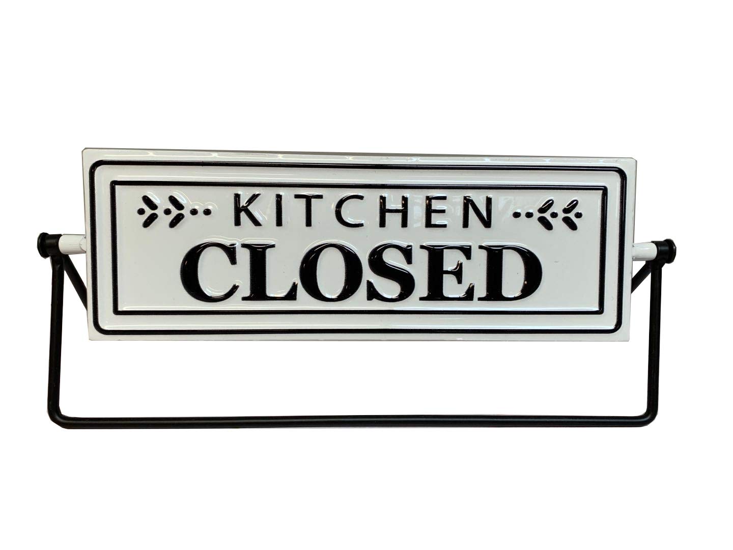 Snapklik.com : Kitchen Open And Closed Sign Metal Tabletop Decal