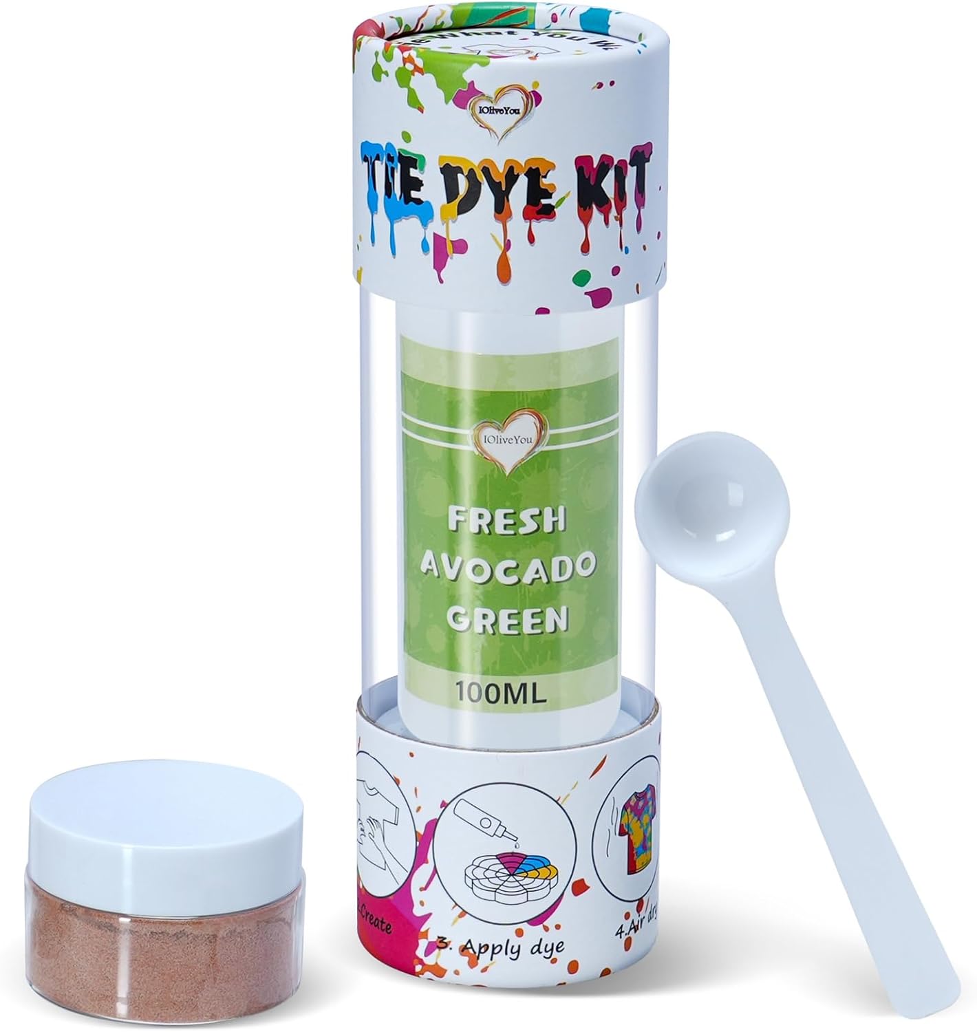 IOliveYou Tie Dye Kit Powder,15 Colors Dye Powder Bulk, Measure Scoop ...