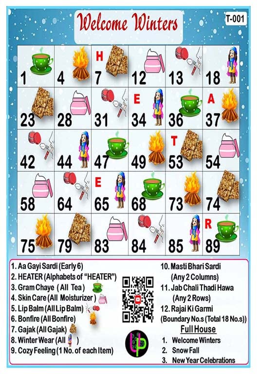 Buy Winter Theme Tambola Tickets (English) Online at Low Prices in ...