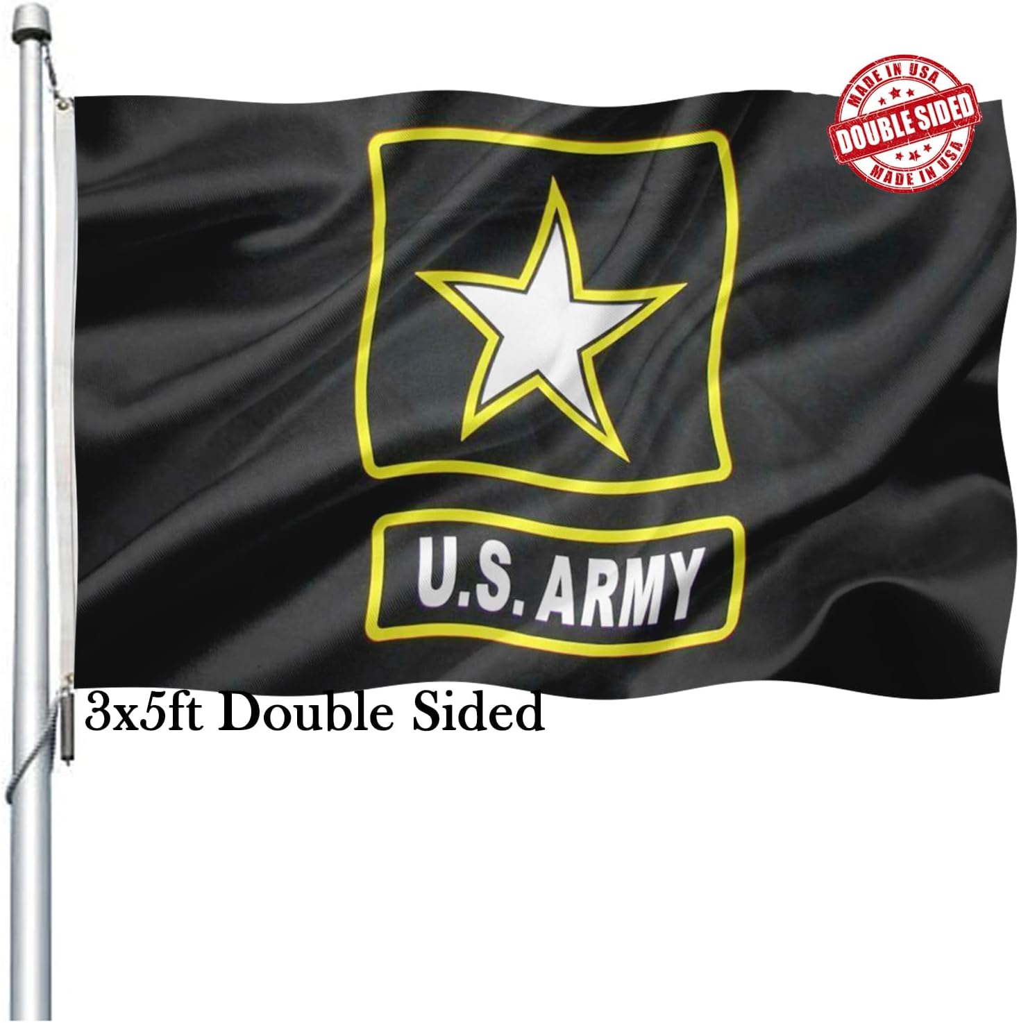Amazon.com : Army Crest Flags 3x5 Outdoor Double Sided- US Golden Army ...