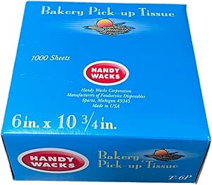 Amazon.com: Handy Wacks Bakery Pick-up Tissue - 6"" x 10 3/4"" - 1000 ...