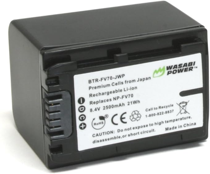 Amazon.com : Wasabi Power Battery for Sony NP-FV70 and Sony DCR-SR15 ...